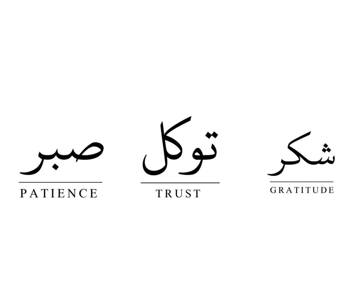 Sabr Tawakkul Shukr | PNG | Islamic Quoted | Muslim Home Decor ...