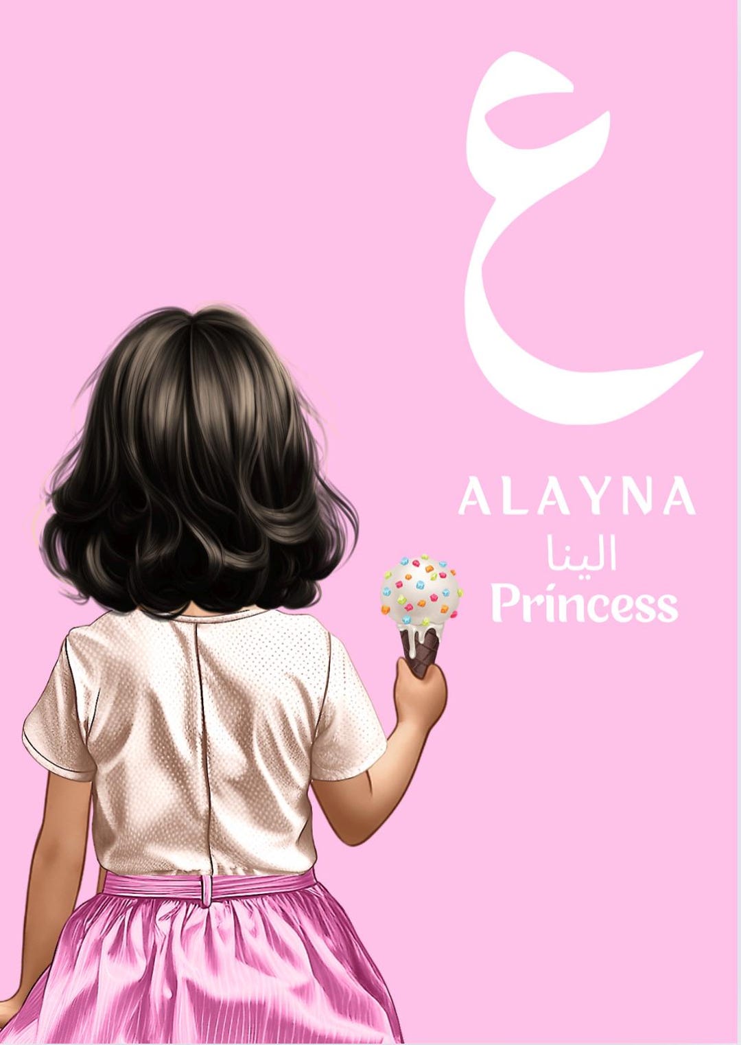 Personalised Prints, Girl Bedroom Prints, Arabic Name Print, Home Decor ...