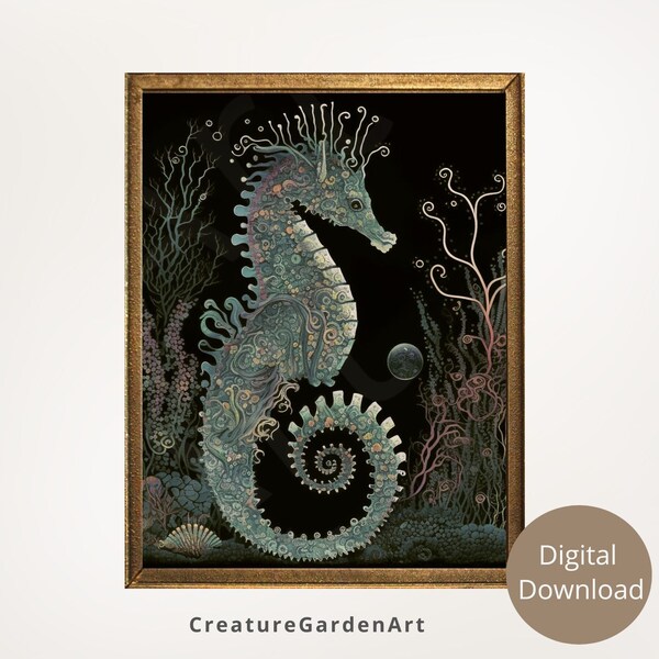 Seahorse Posters - Etsy