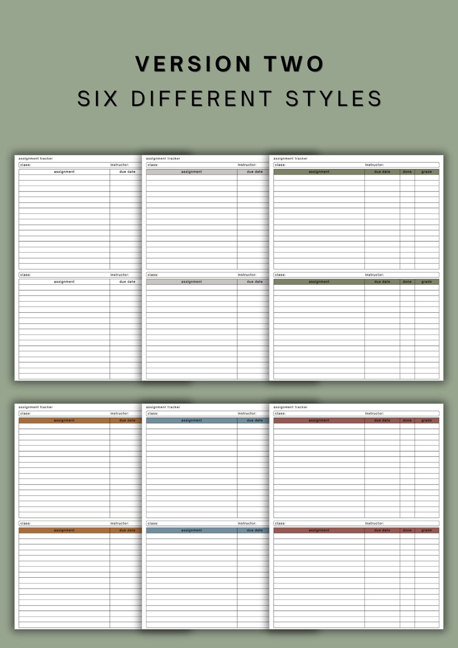 Assignment Tracker Printable Assignment Planner Student Assignment ...