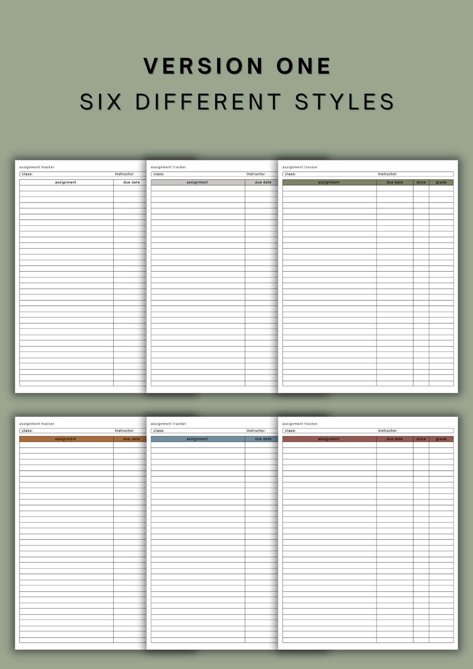 Assignment Tracker Printable Assignment Planner Student Assignment ...