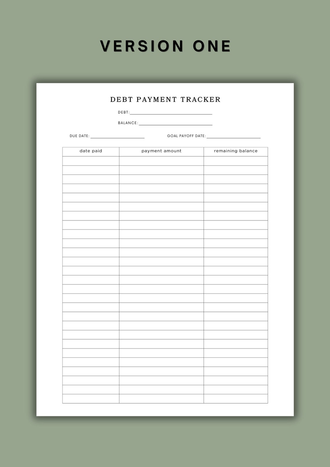 Debt Payment Tracker | Printable Debt Tracker | Debt Payoff Tracker ...