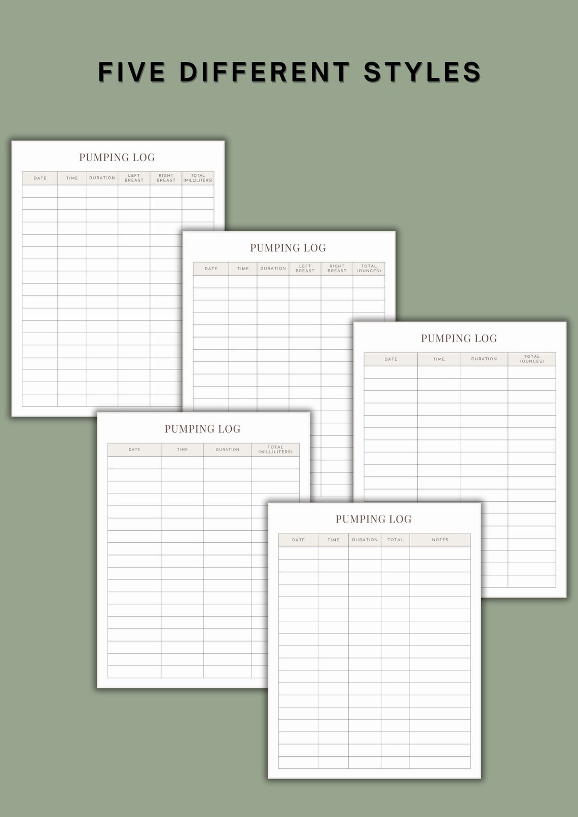 Printable Daily Pumping Log Tracker | Pumping Log | Feed Log | Baby ...