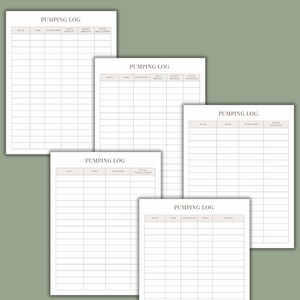 Printable Daily Pumping Log Tracker | Pumping Log | Feed Log | Baby ...