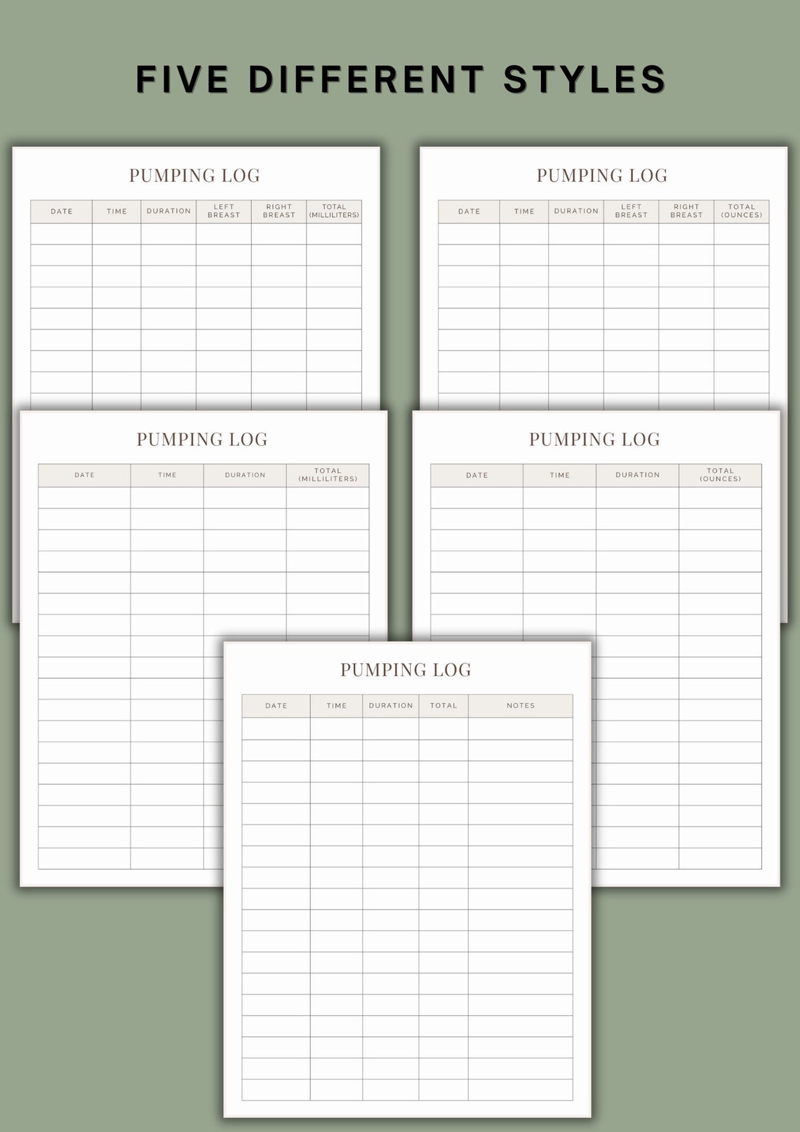 Printable Daily Pumping Log Tracker Pumping Log Feed Log - Etsy