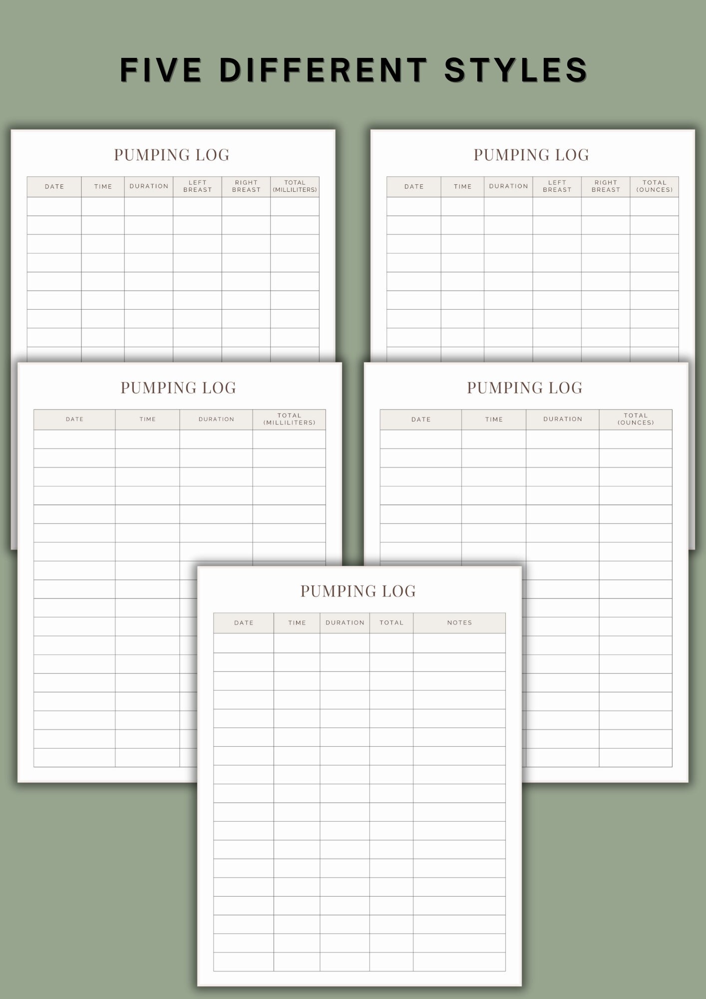 Printable Daily Pumping Log Tracker Pumping Log Feed Log - Etsy