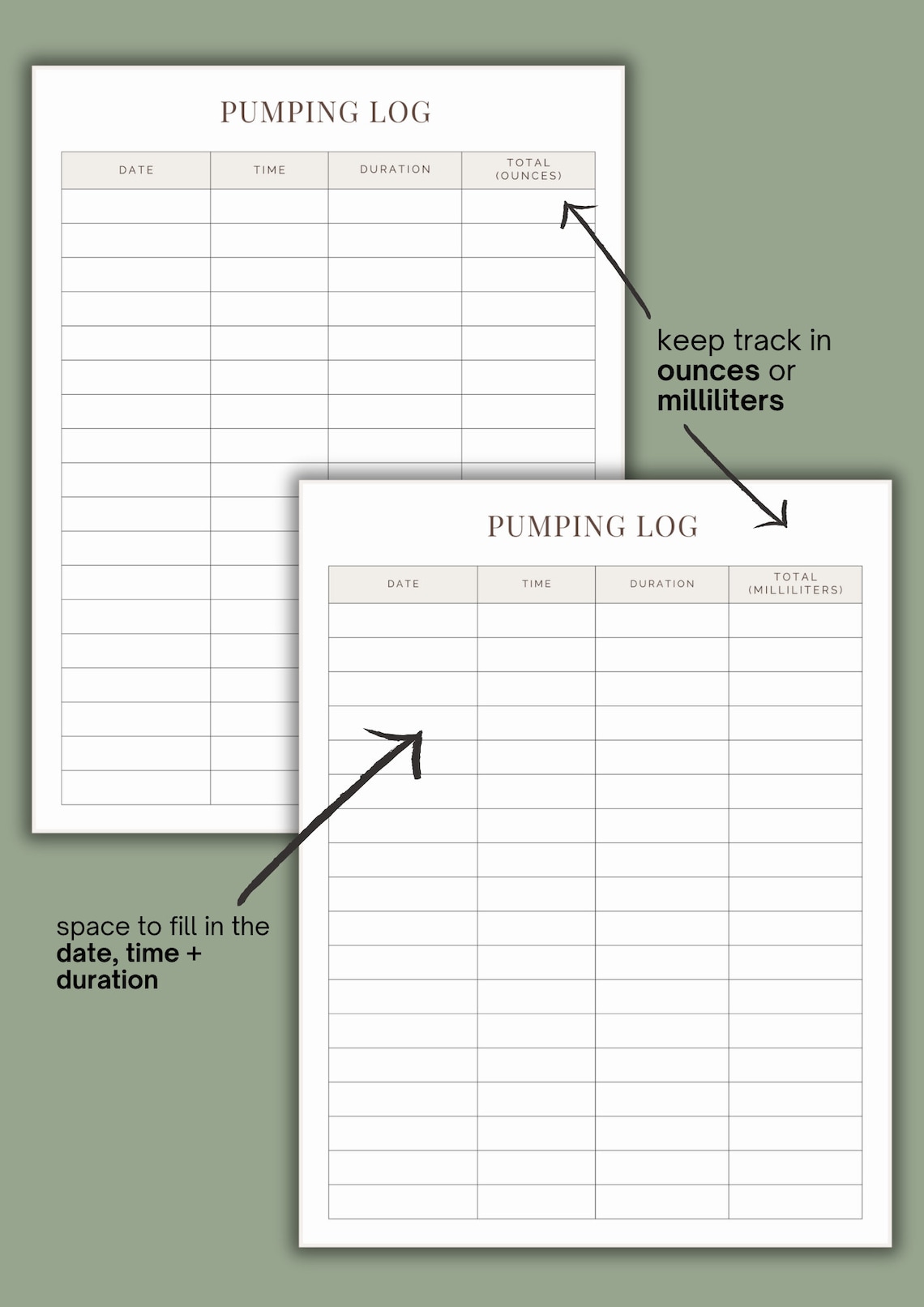 Printable Daily Pumping Log Tracker Pumping Log Feed Log - Etsy