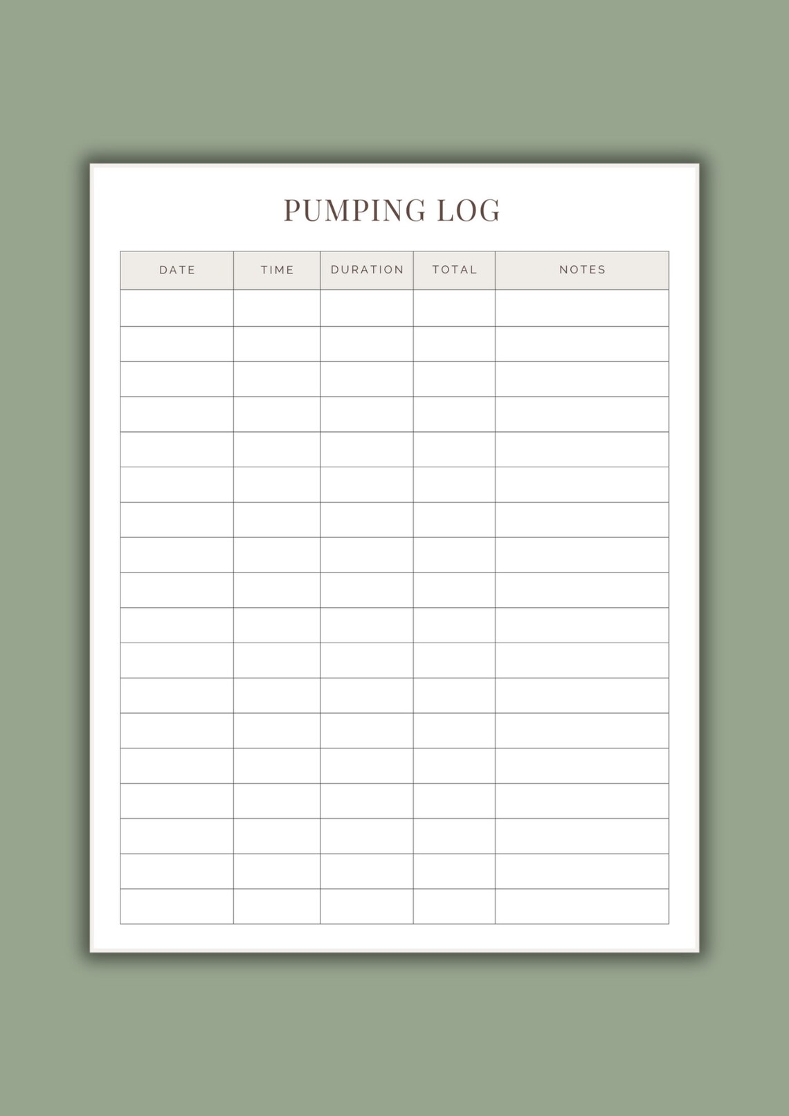 Printable Daily Pumping Log Tracker | Pumping Log | Feed Log | Baby ...