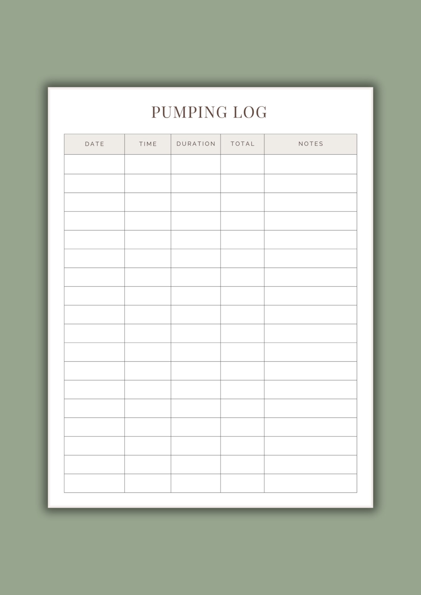 Printable Daily Pumping Log Tracker | Pumping Log | Feed Log | Baby ...