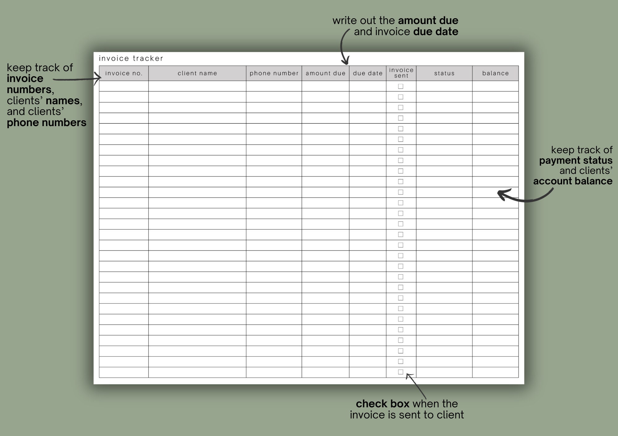 Invoice Tracker Invoice Tracker Spreadsheet Excel - Etsy