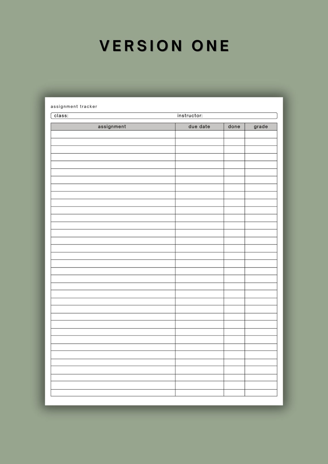 Assignment Tracker Printable Assignment Planner Student Assignment ...