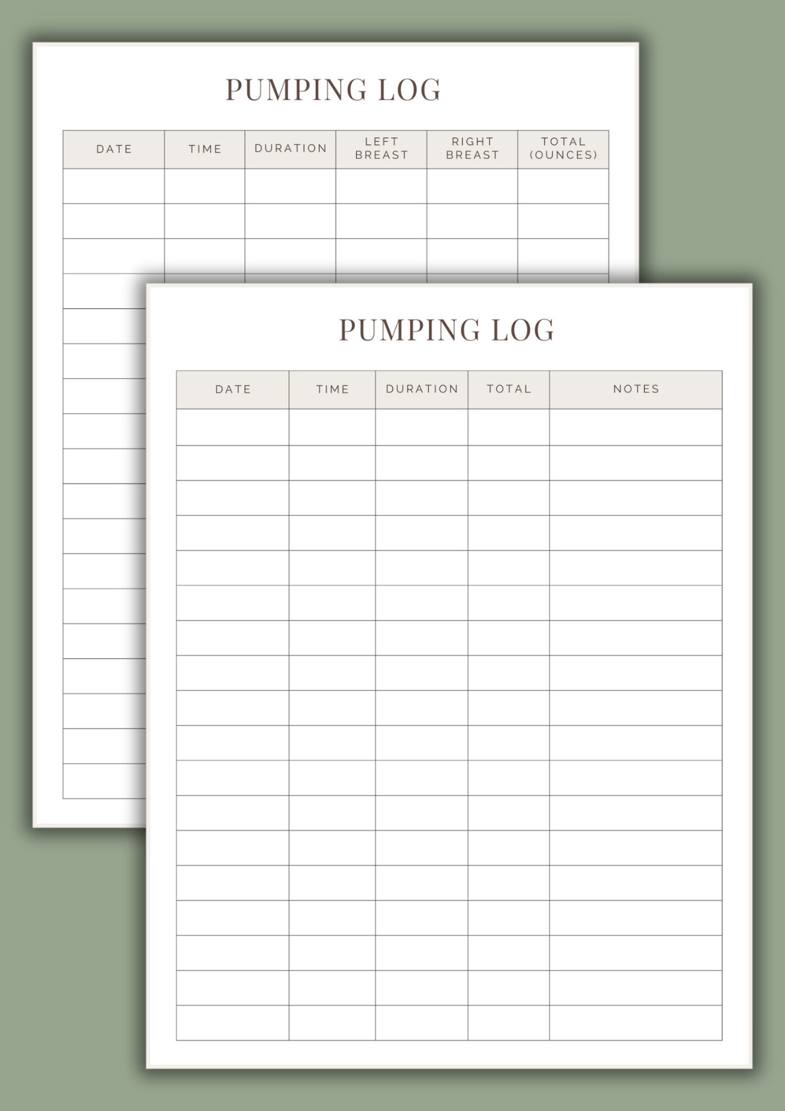 Printable Daily Pumping Log Tracker Pumping Log Feed Log - Etsy