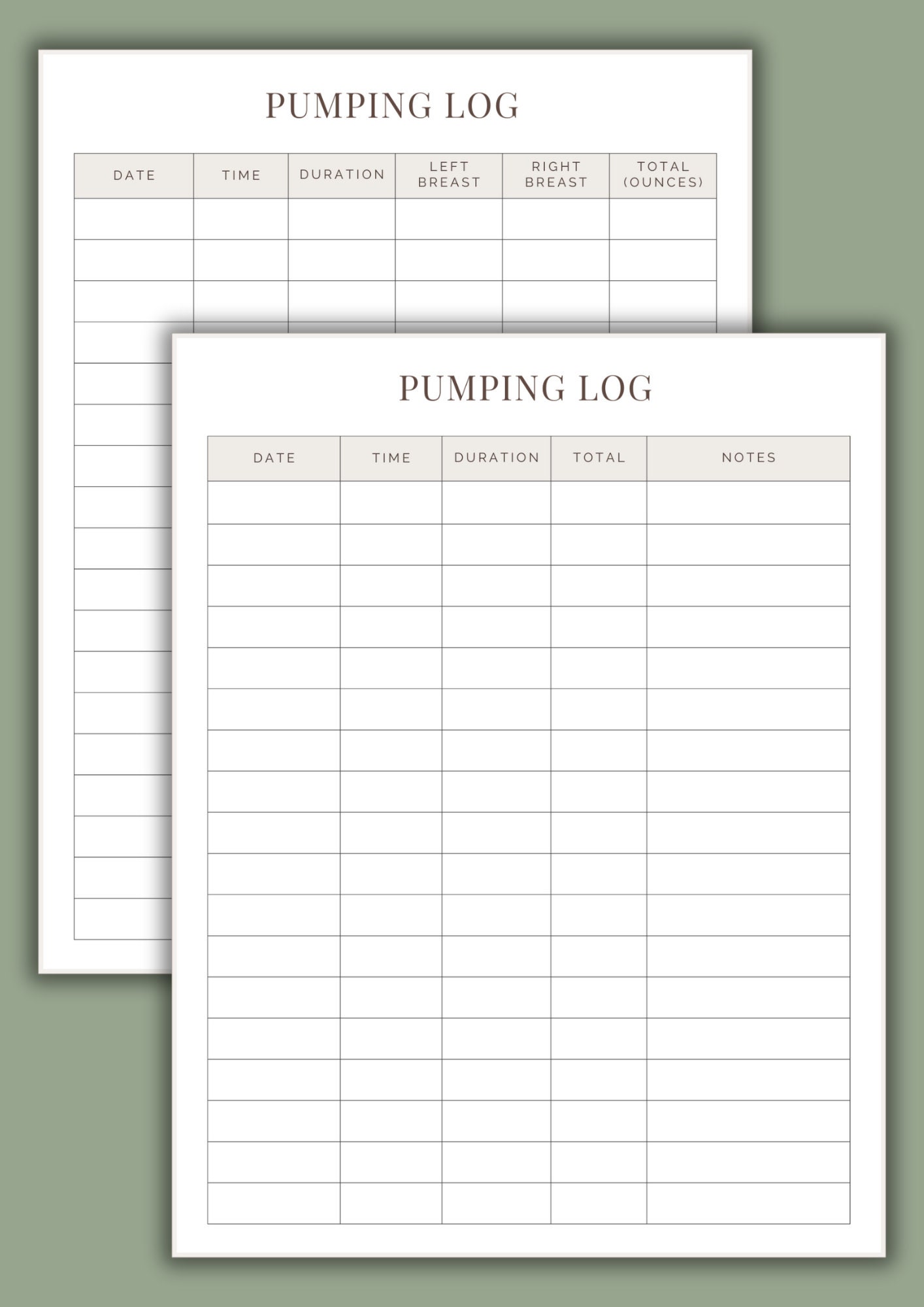 Printable Daily Pumping Log Tracker Pumping Log Feed Log - Etsy
