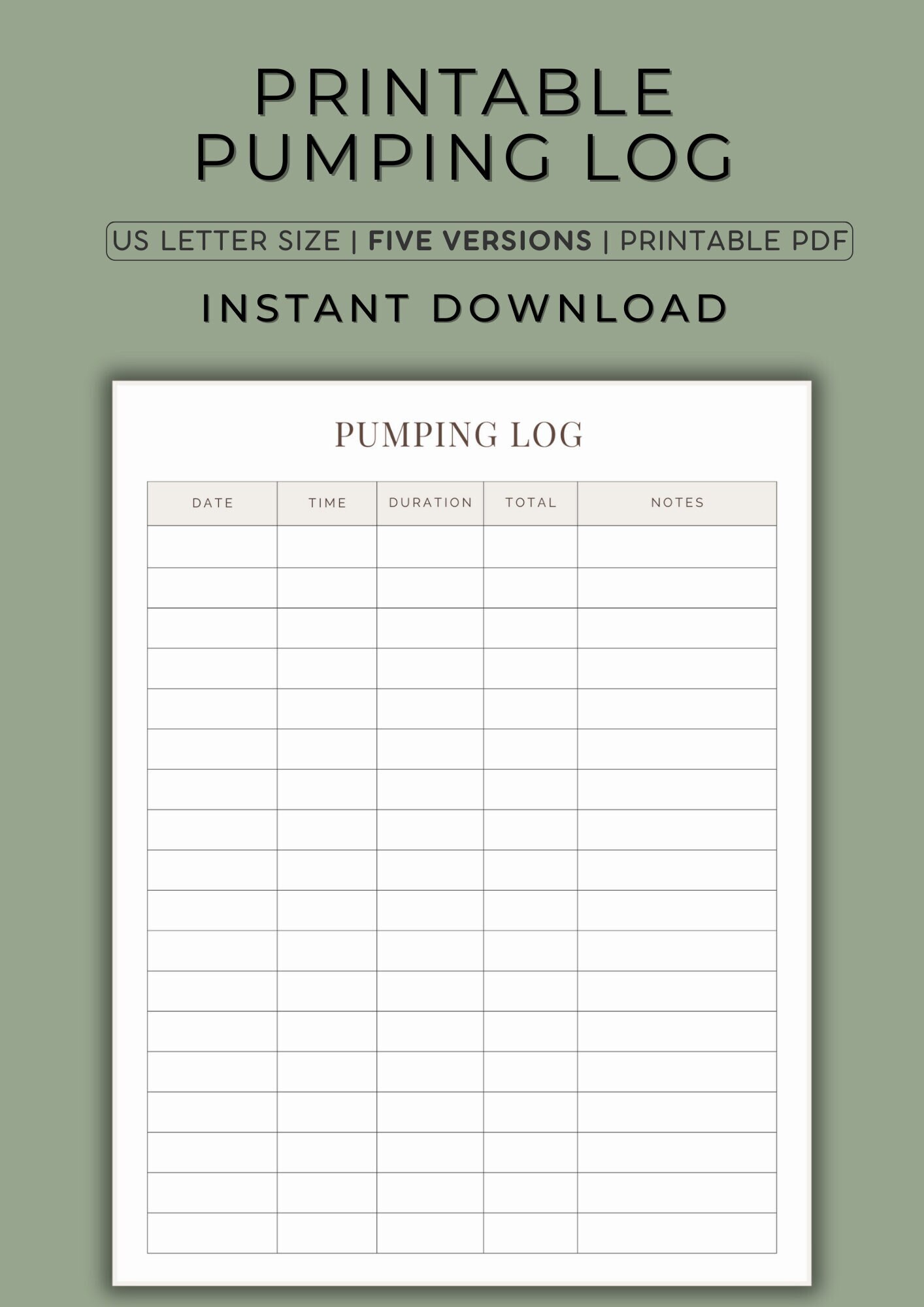 Printable Daily Pumping Log Tracker Pumping Log Feed Log - Etsy