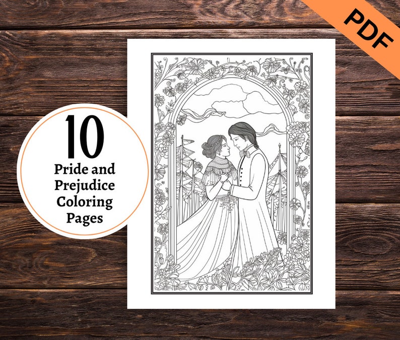 Pride and Prejudice Adult Coloring Pages Adult Coloring Book - Etsy