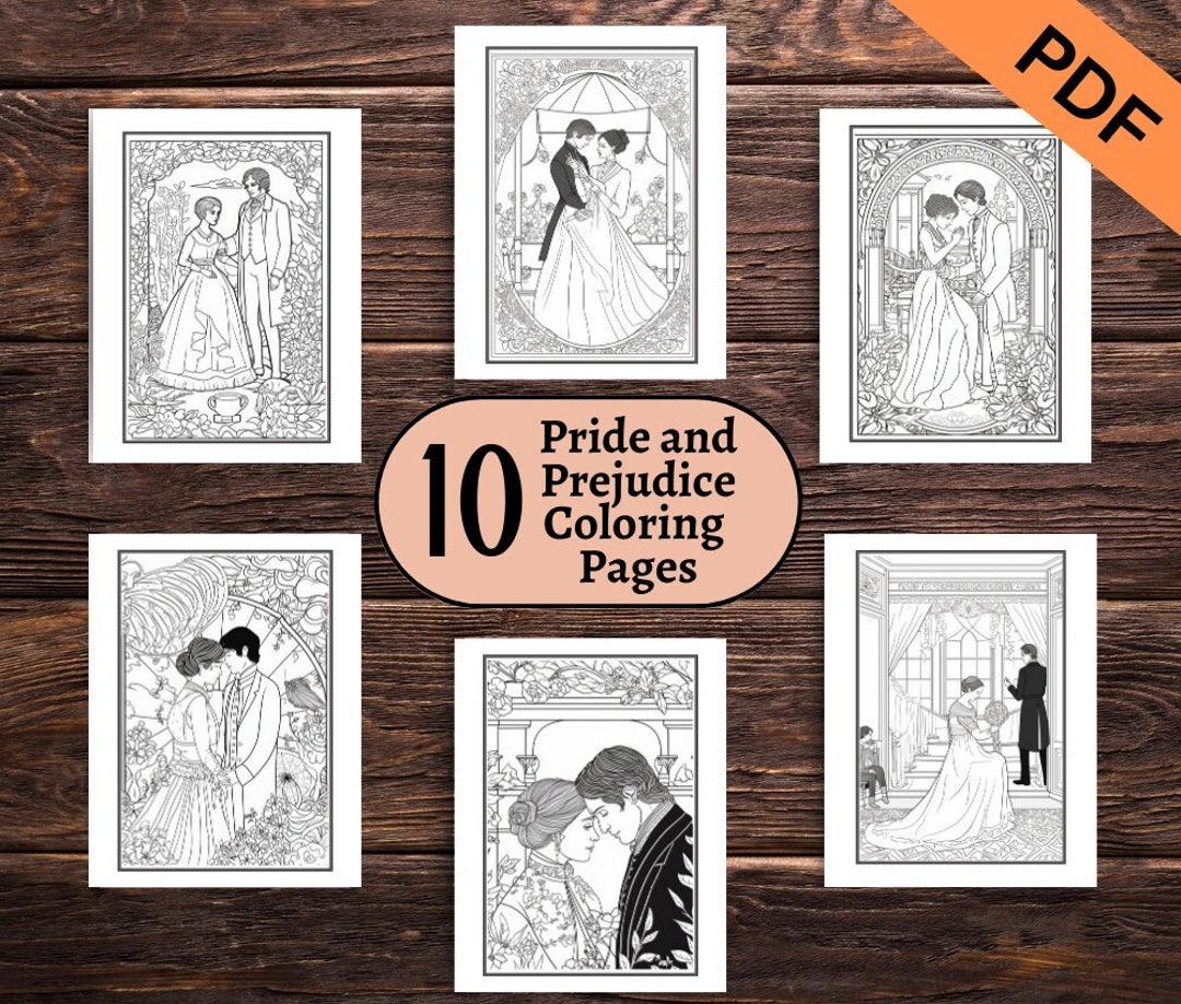 Pride and Prejudice Adult Coloring Pages Adult Coloring Book - Etsy