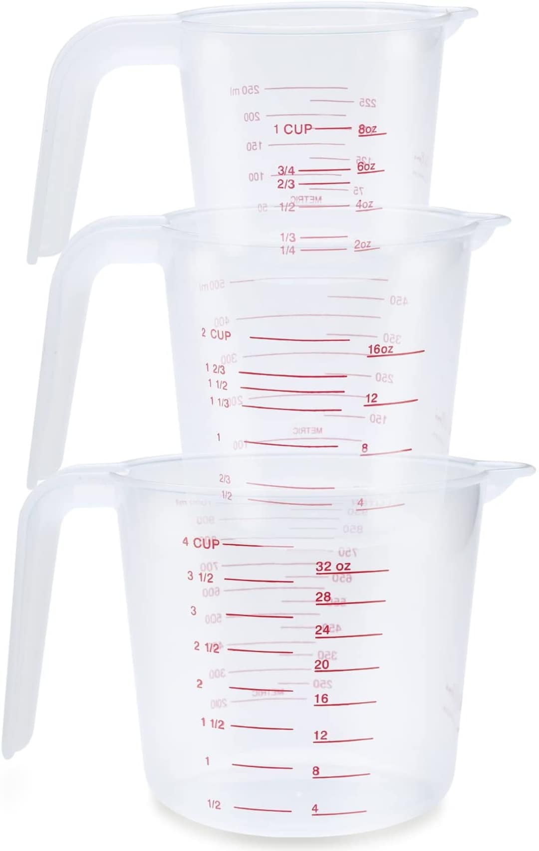 Measuring Jugs Set of 3 Cooking and Baking Measuring Cups for Cooking ...