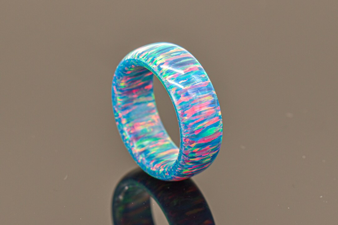 Solid Teal Bello Opal Ring - Etsy