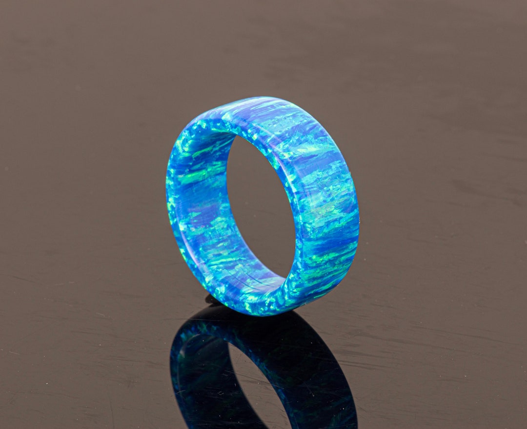 Solid Pacific Blue Bello Opal Ring - Etsy