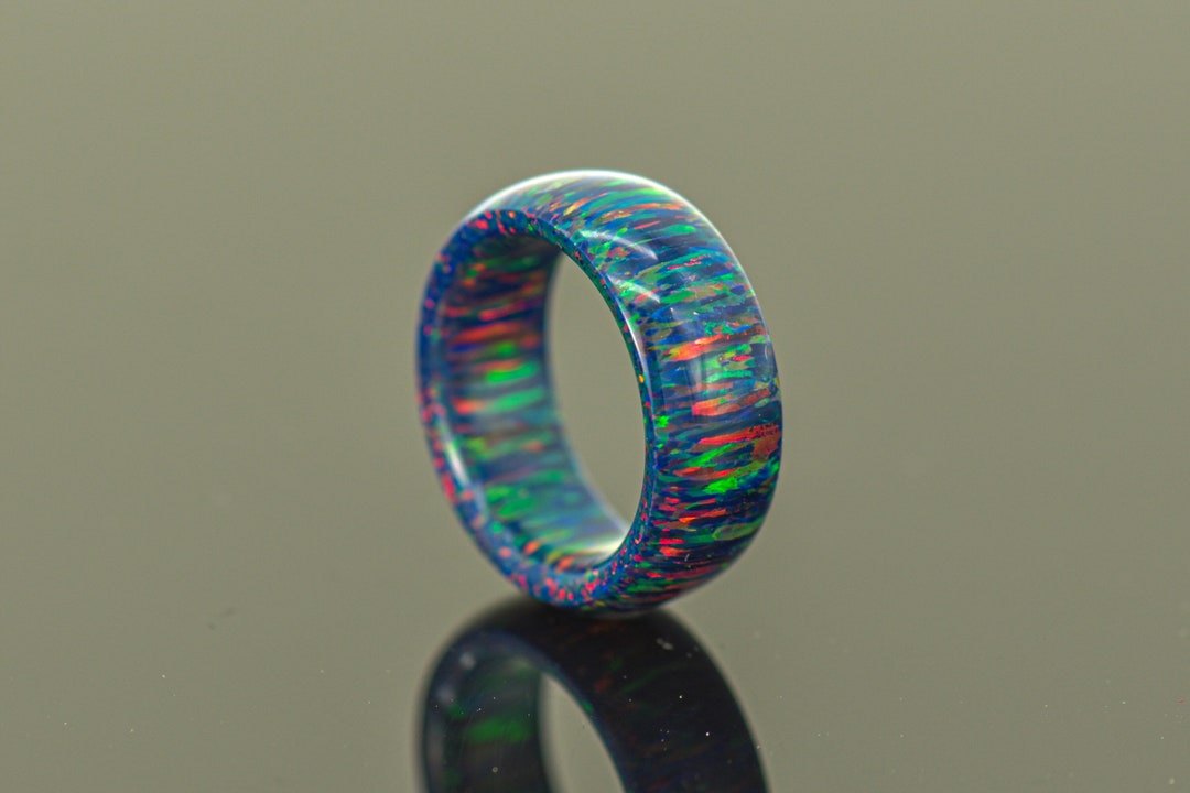 Solid Lapis Fire Bello Opal Ring - Etsy