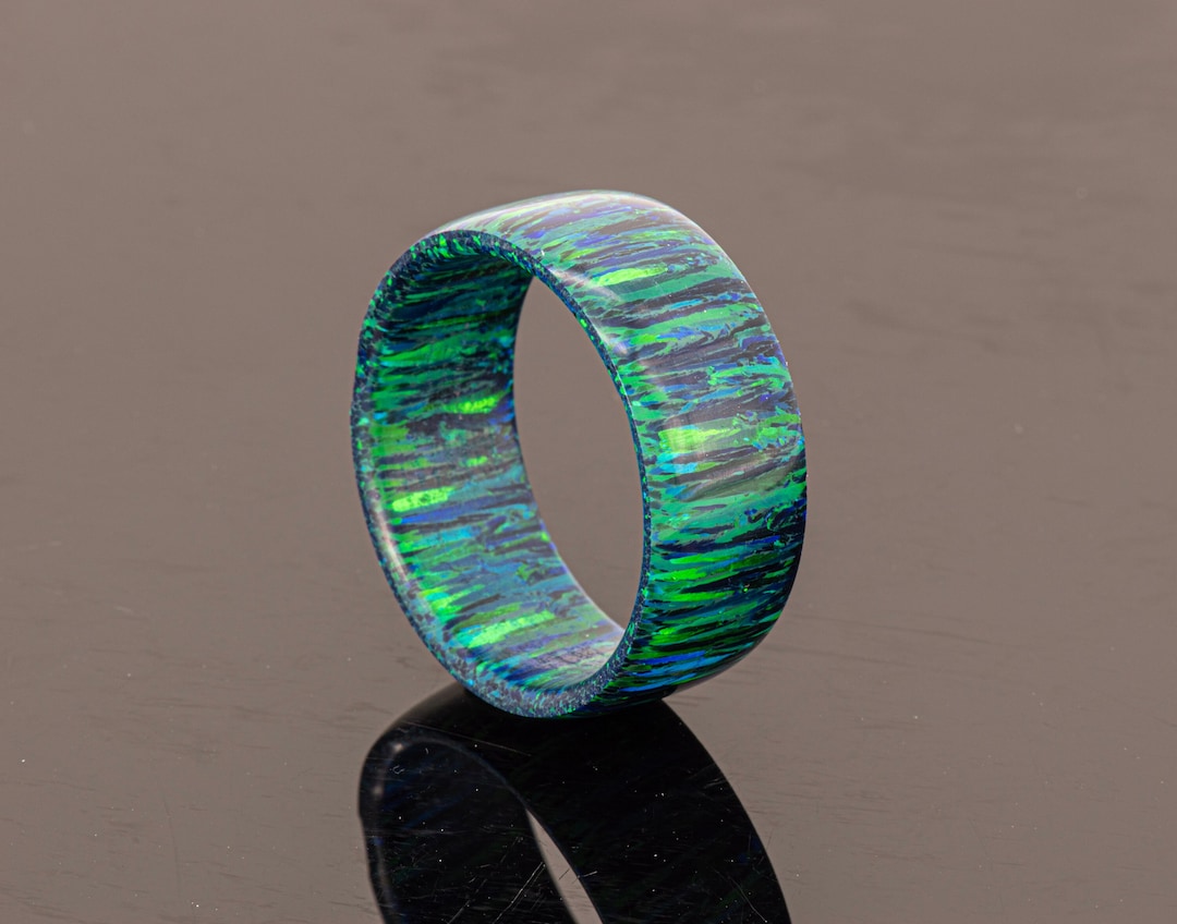 Solid Black Emerald Bello Opal Ring - Etsy