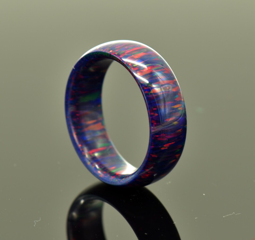 Solid Starry Purple Bello Opal Ring - Etsy