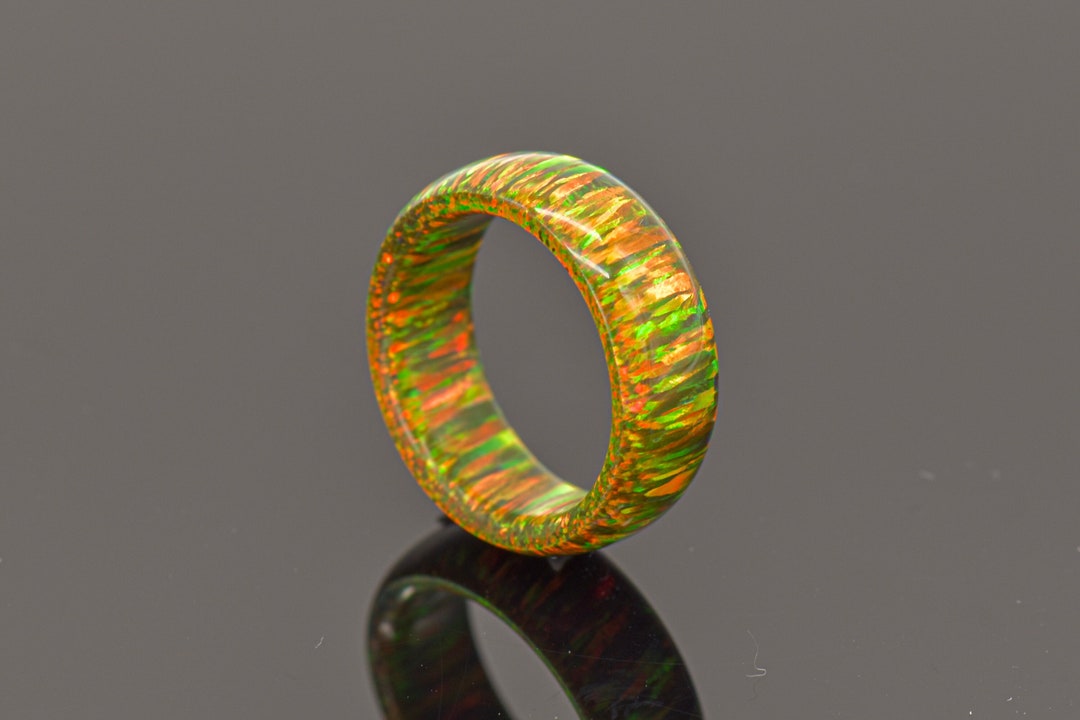 Solid Golden Olive Bello Opal Ring - Etsy