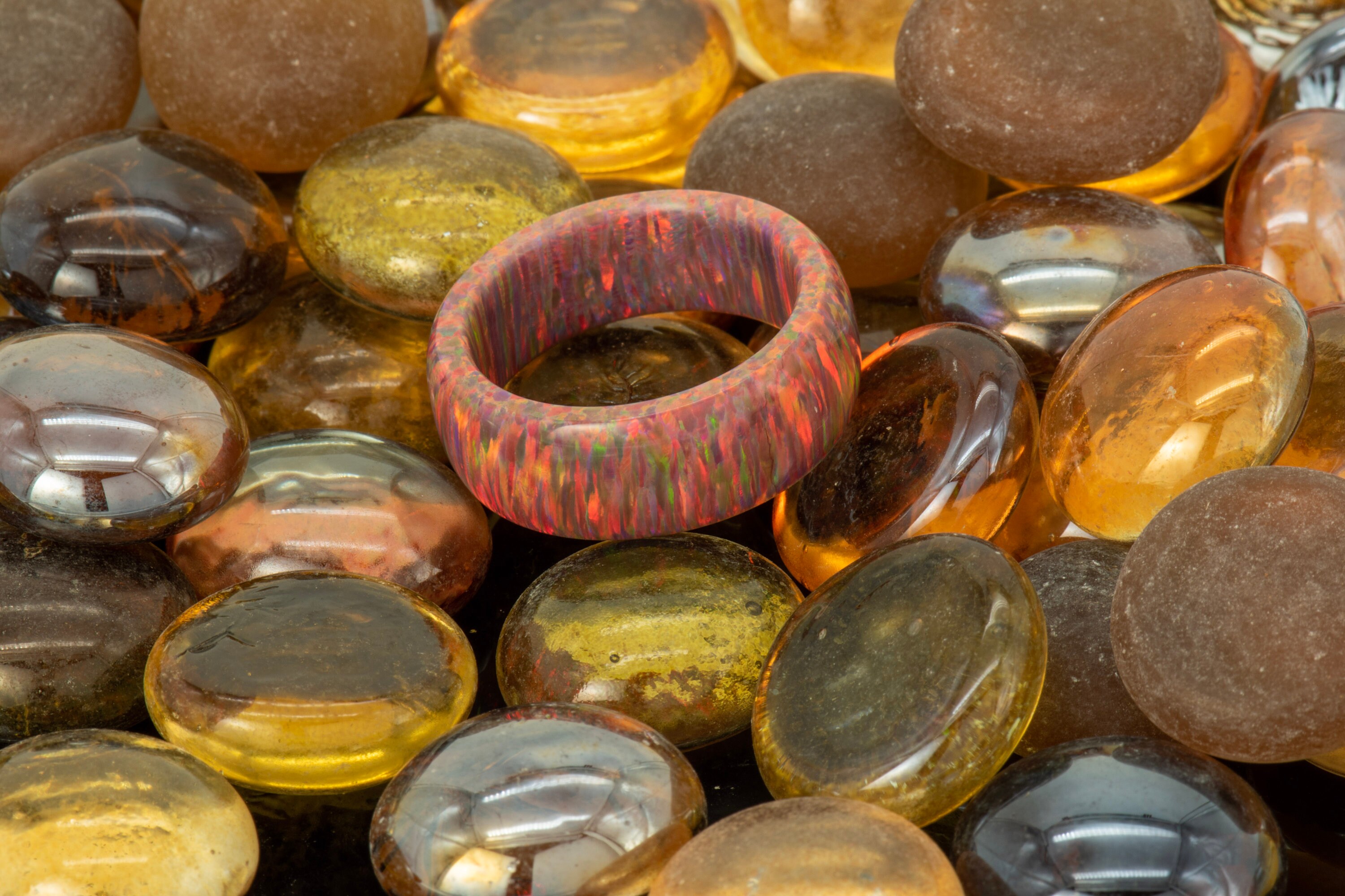 Solid Black Cherry Bello Opal Ring - Etsy