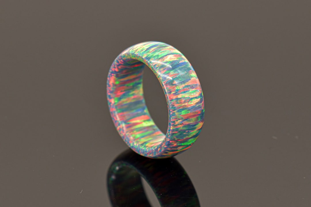 Solid Blue-silver Bello Opal Ring - Etsy