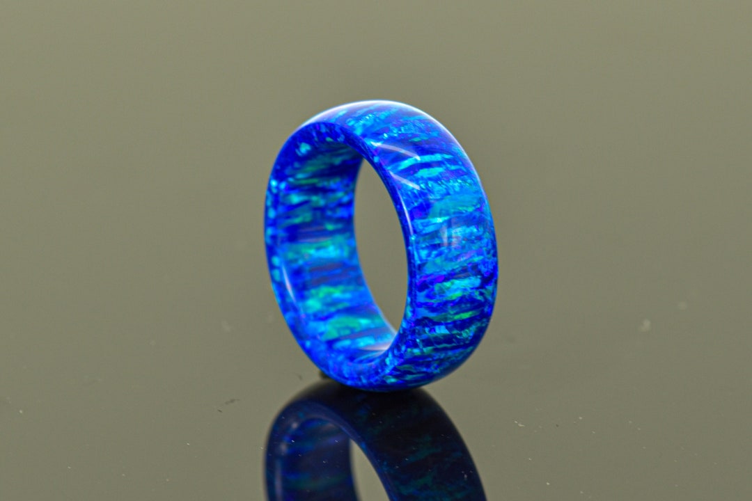 Solid Sleepy Blue Bello Opal Ring - Etsy