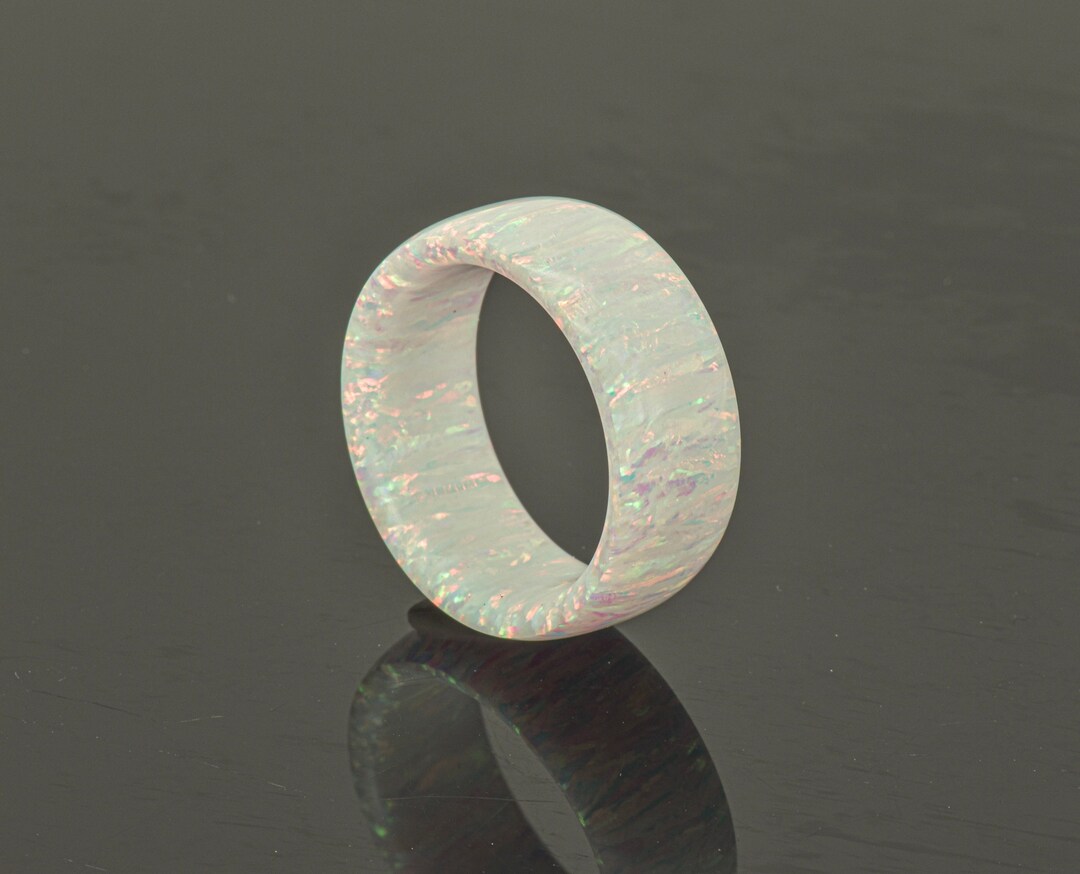 Solid White Fire & Snow Bello Opal Ring - Etsy