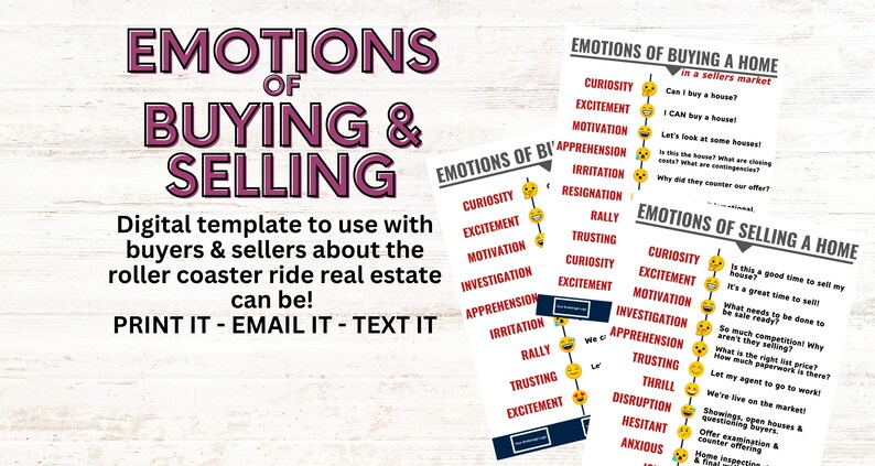 Buyer Emotion Charts - Real Estate Designs - Etsy