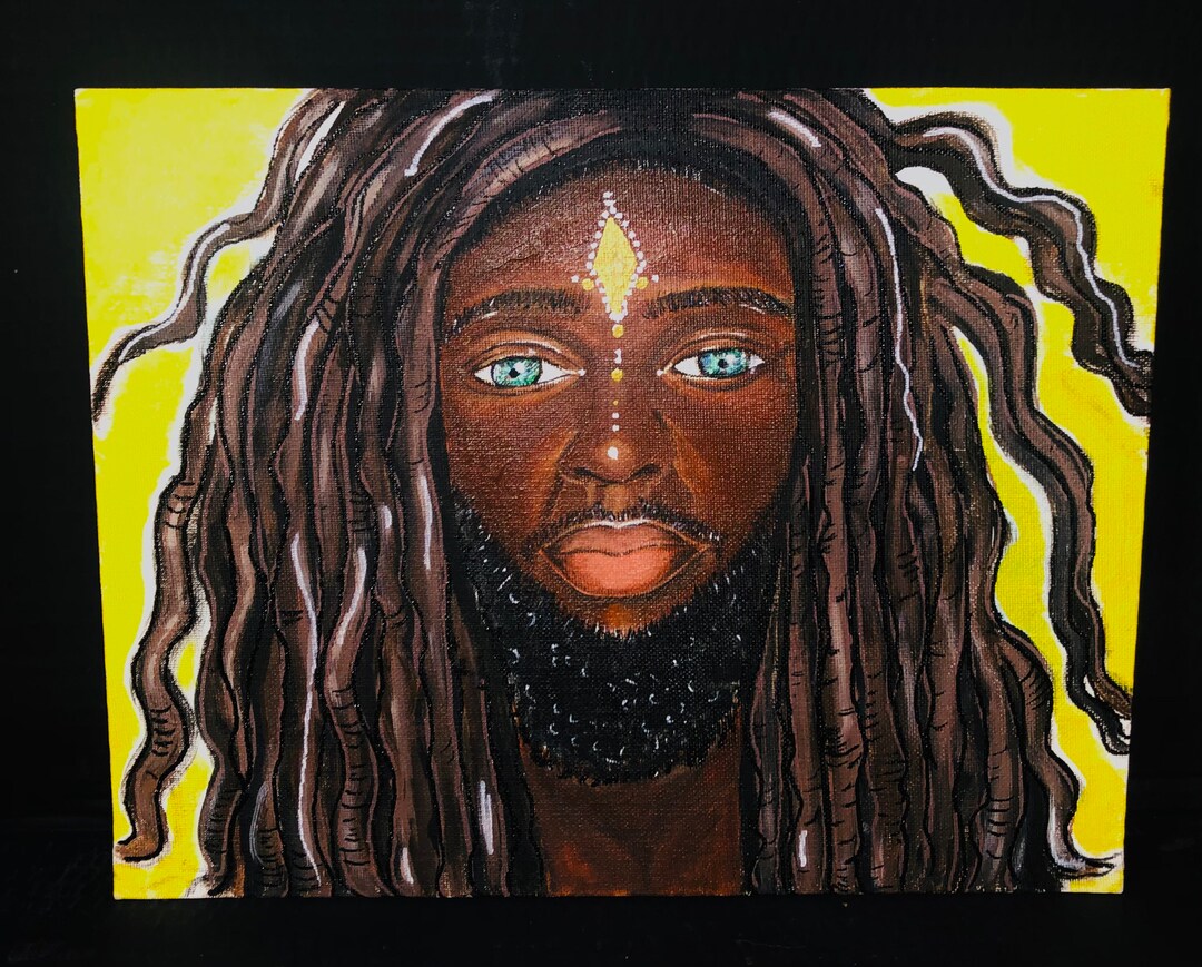 Vibrant Melanin Loc Painting - Etsy