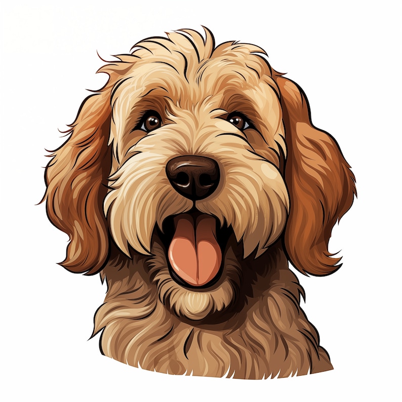 Cute Poodle Groodle Dog Icon Sticker Digital Artwork Download - Etsy