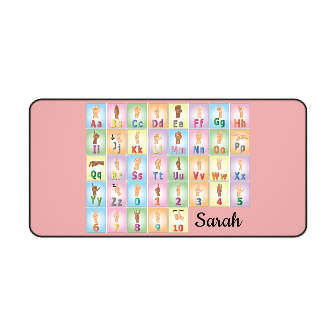 American Sign Language (ASL) Desk Mat 16 X 32 Inches - Etsy UK