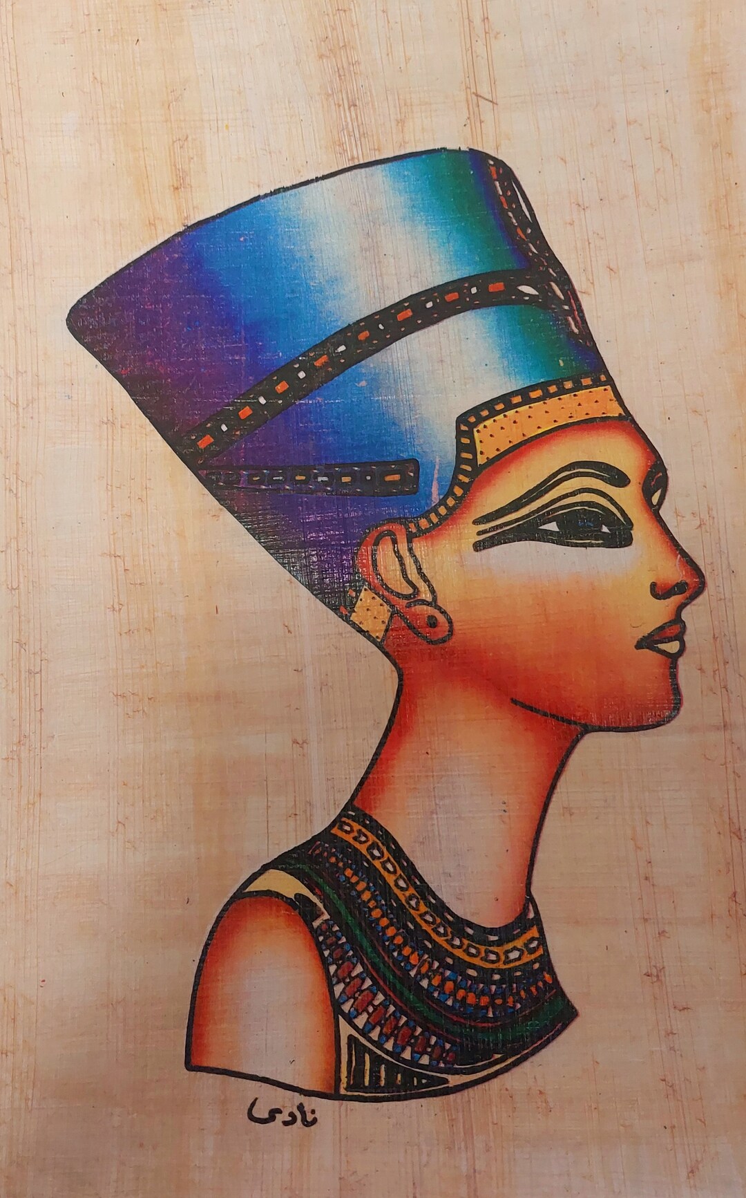 Faraoni Egypt Nefertiti.vintage Egyptian Papyrus Paintings - Etsy