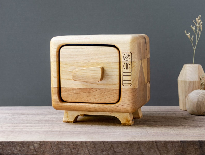 Retro Stash Box, Cherry & Maple Wood, Handmade Minimalist Home Decor ...
