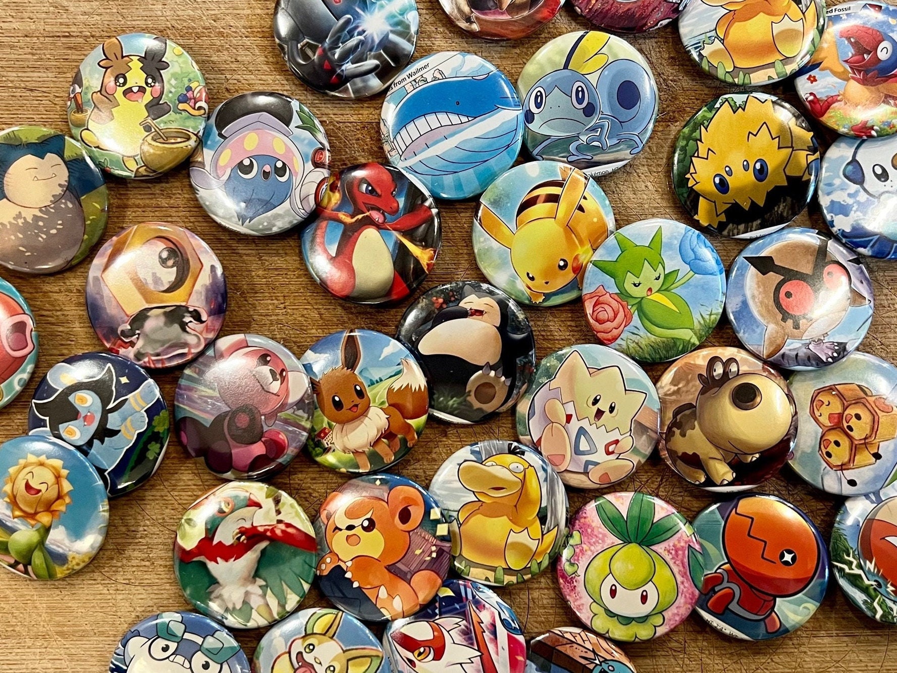 20 Pokémon Button Mystery Pack Made From Real Pokémon Cards Pokemon Pin ...