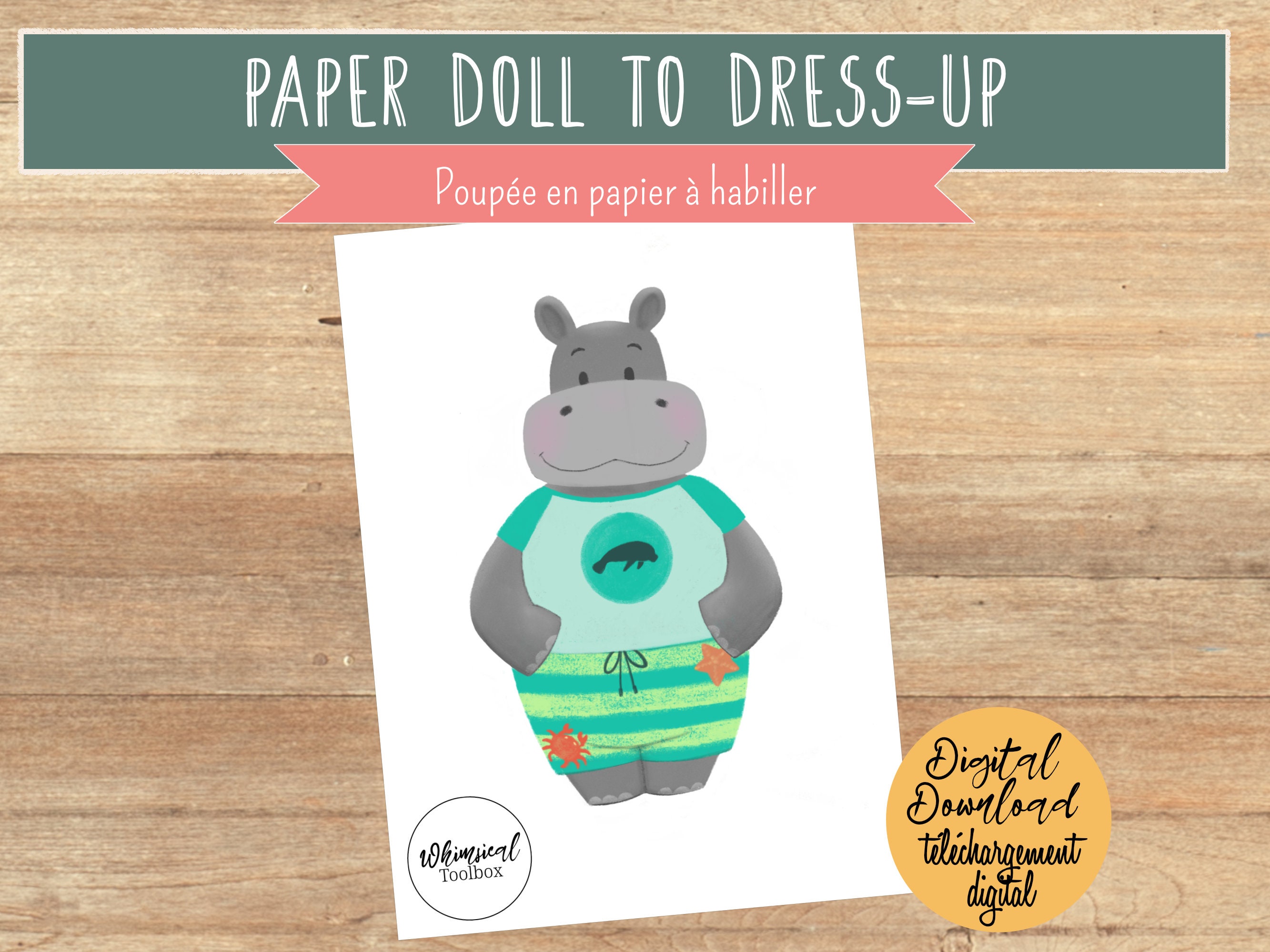 Printable Doll Dress-up With Mix and Match Outfits, Dress-up Kit, Paper ...