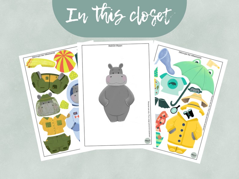 Printable Doll Dress-up With Mix and Match Outfits, Dress-up Kit, Paper ...
