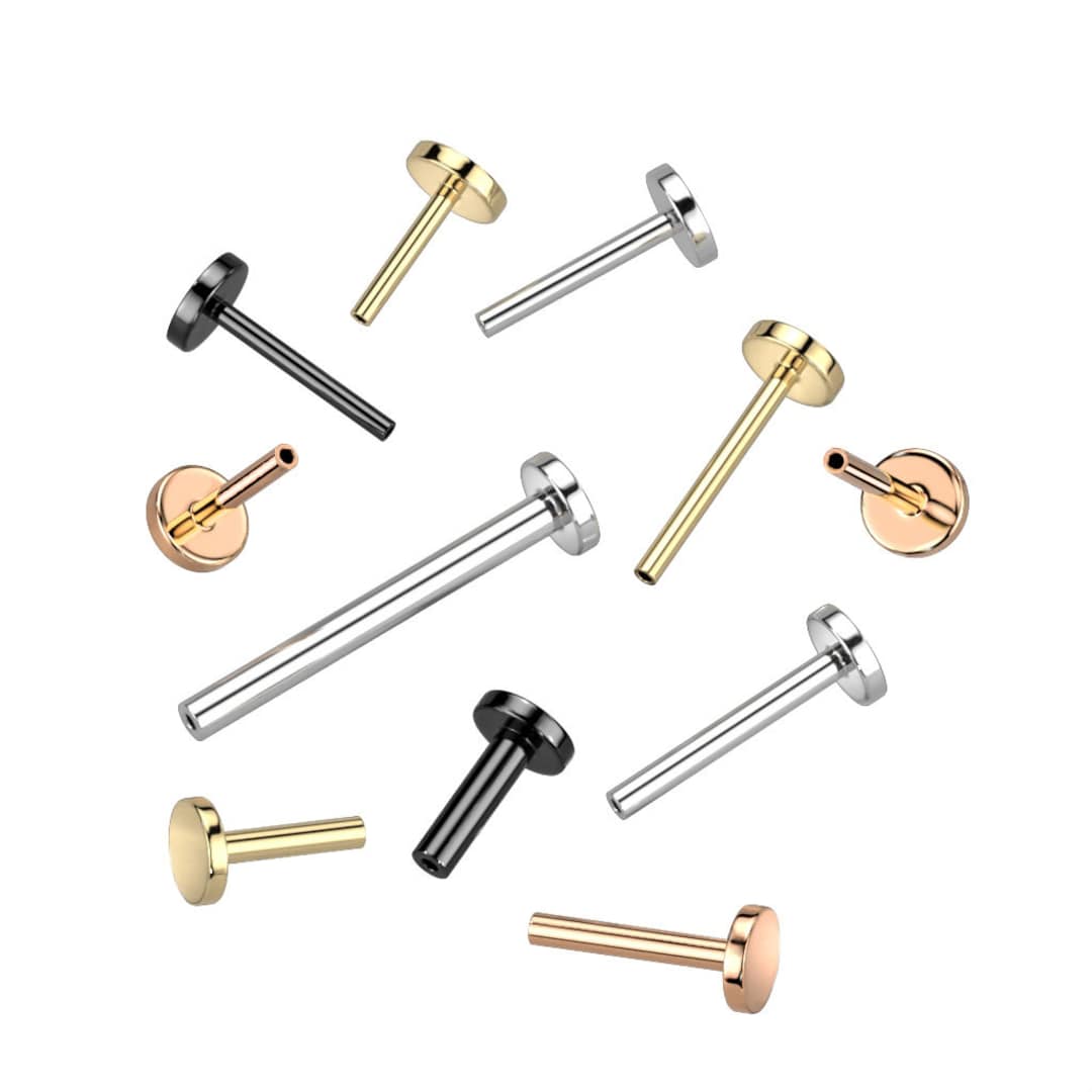 Implant Grade Titanium Threadless Push in 4mm Base Flat Back Stud ...