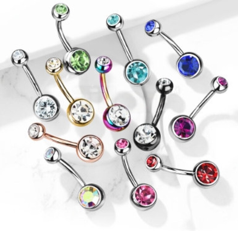 14G Implant Grade Titanium, Externally Threaded, Navel Belly Button ...