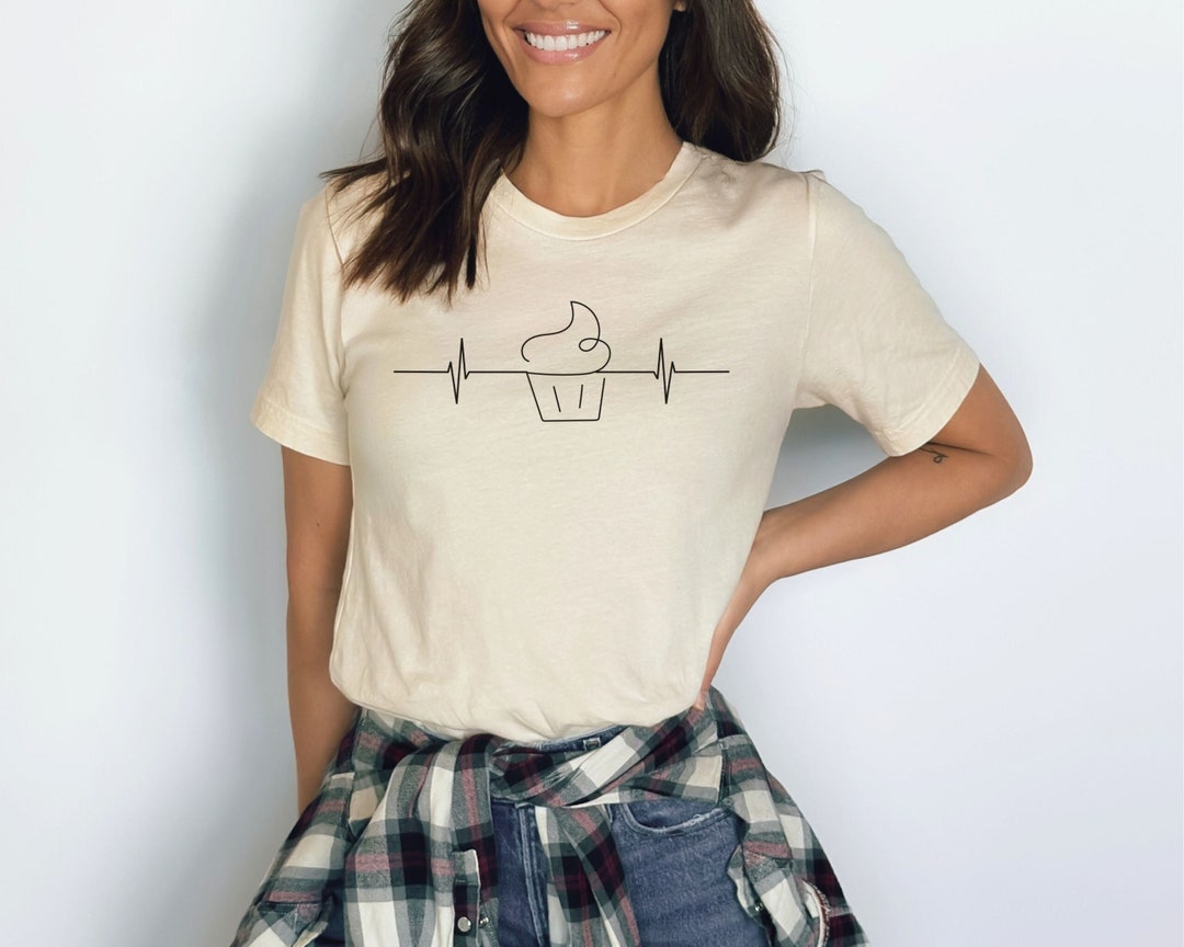 Cupcake Heartbeat T-shirt, Baker Shirt, Gift for Baker, Cute Cake ...