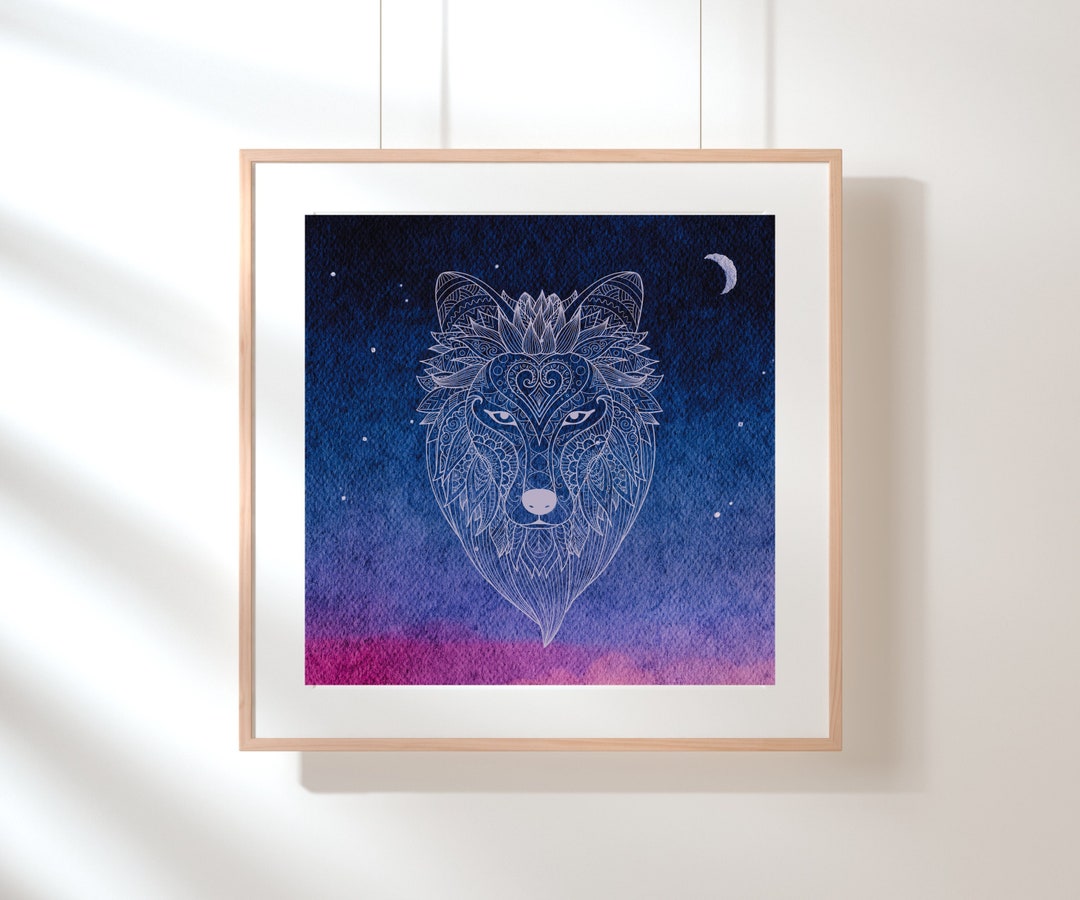 Lone Wolf, Wolf Poster, Printable Wolf Wall Art, Wolf Head, Wolf Head ...