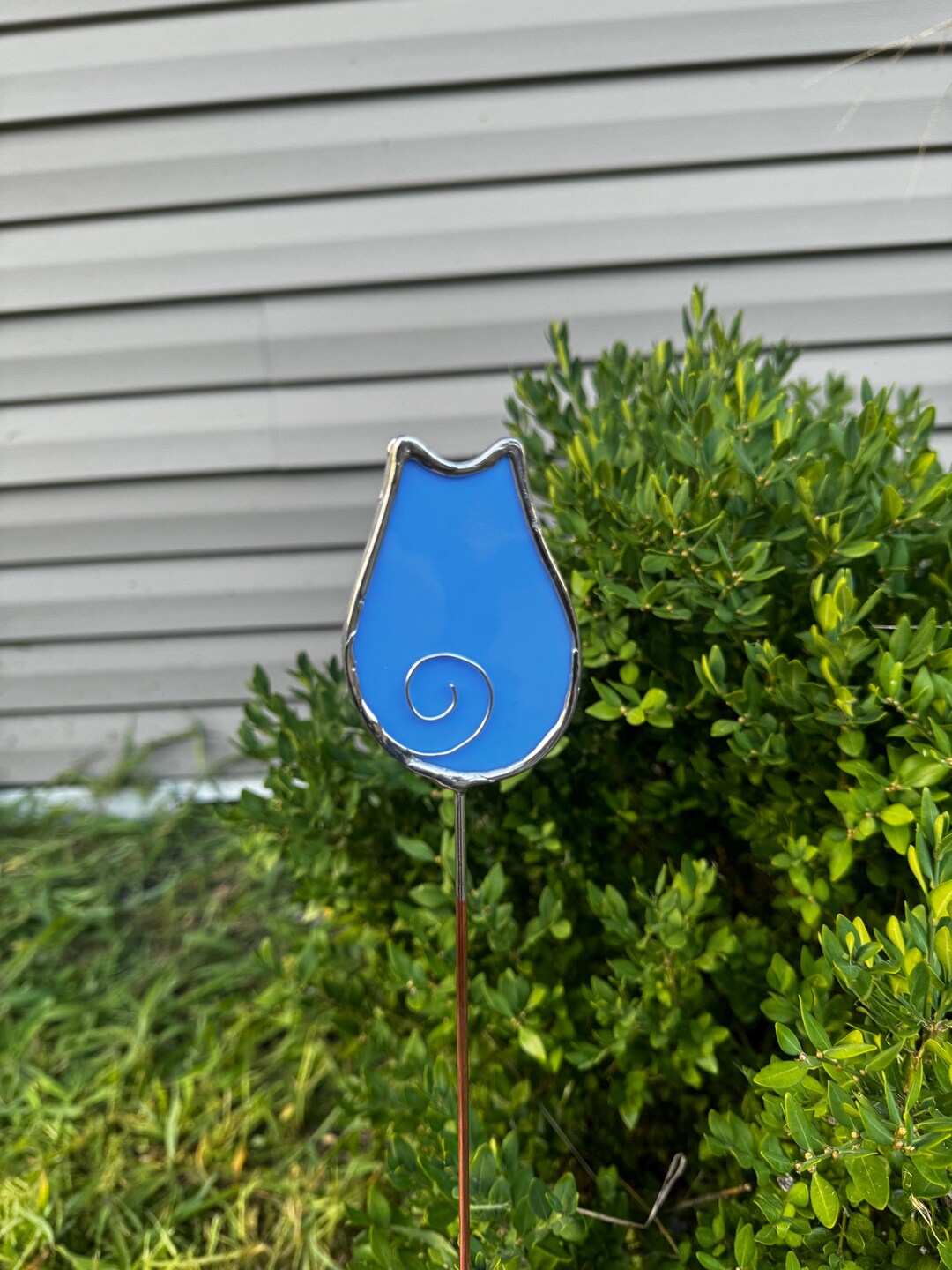 Periwinkle Cat Plant Stake - Etsy