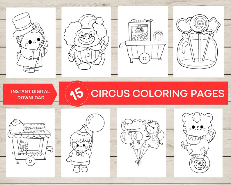 Circus Coloring Book Circus Coloring Pages Printable - Etsy