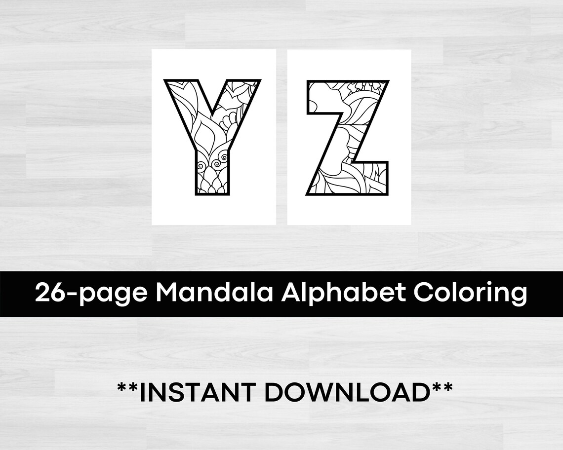 Mandala Alphabet Coloring Pages Mandala Alphabet Letter Coloring ...