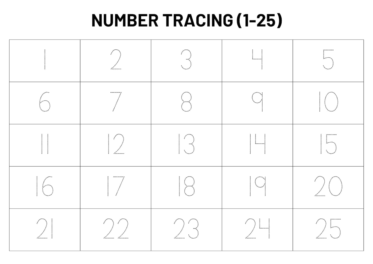 Numbers 1-50 Tracing Worksheet: Handwriting Practice (digital Download ...