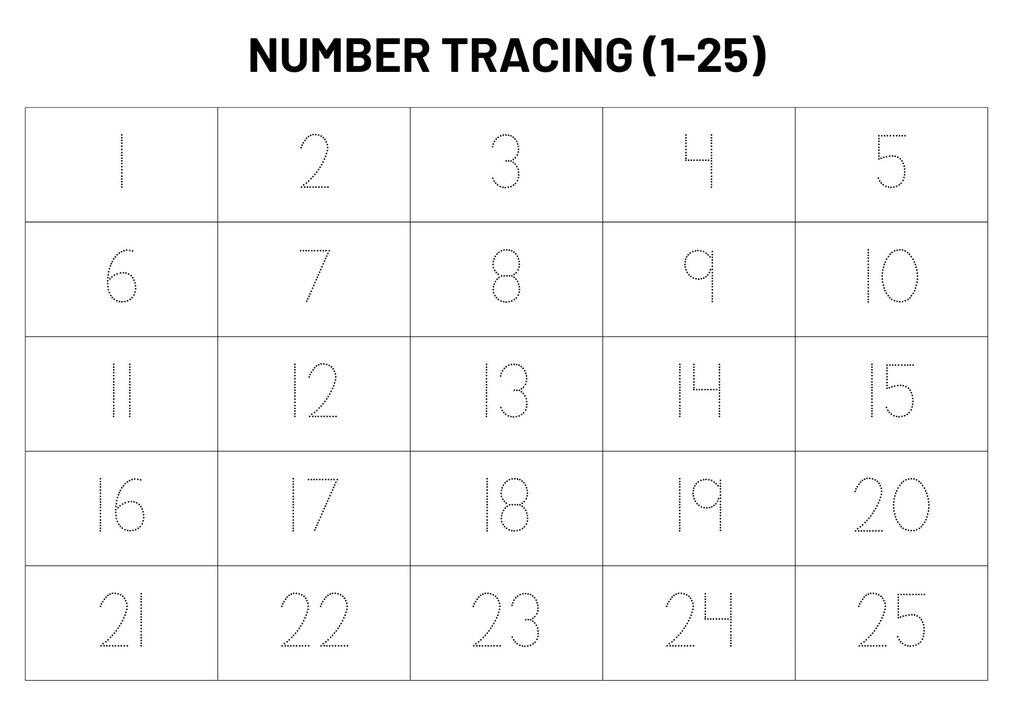Numbers 1-50 Tracing | Numbers 1-50 Printable Worksheet | Handwriting ...