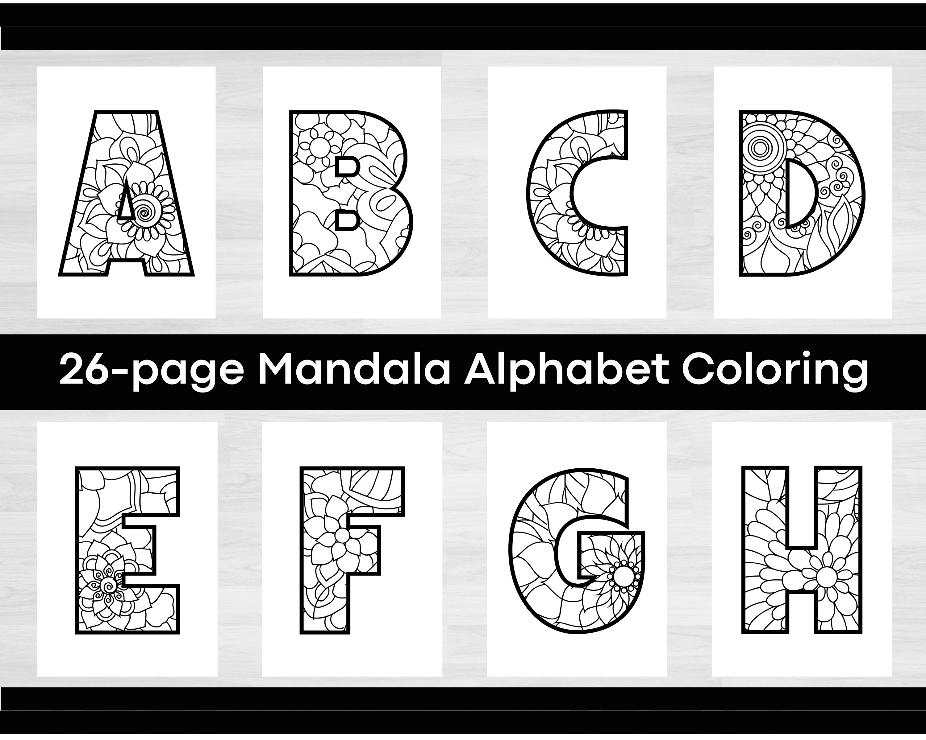 Mandala Alphabet Coloring Pages Mandala Alphabet Letter Coloring ...